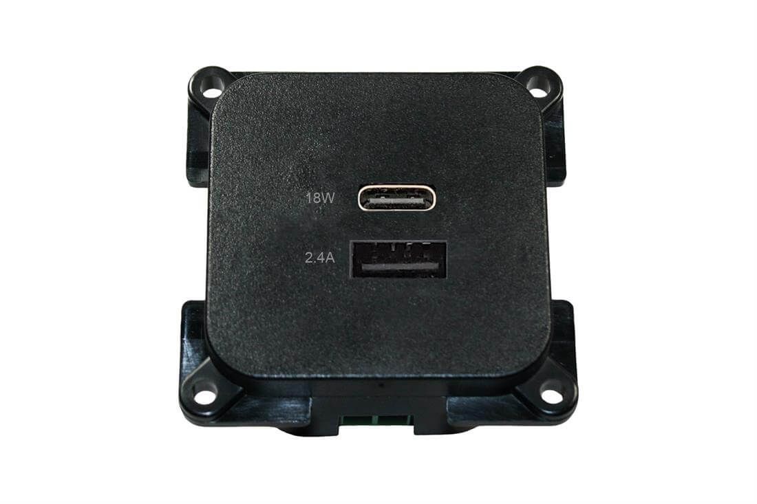 C-Line USB laadcontactdoos met USB-A en USB-C zwart - zonder ...