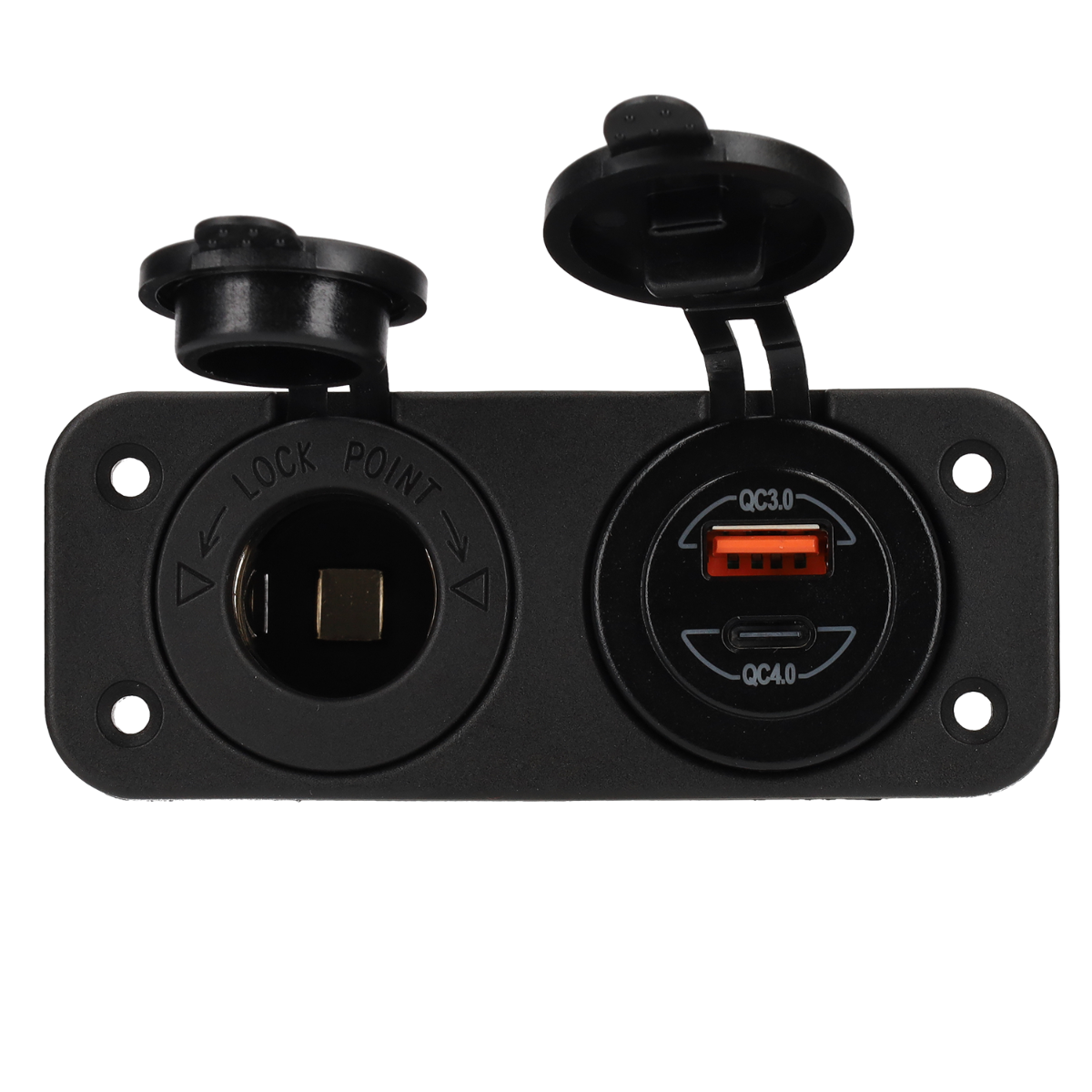 Power Line 12 Volt contactdoos UNI en USB-A + USB-C lader - inbouw