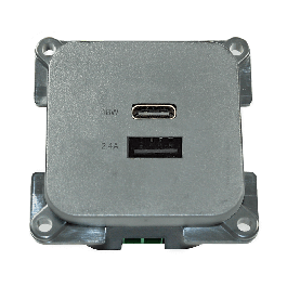 C-Line USB laadcontactdoos met USB-A en USB-C zilver